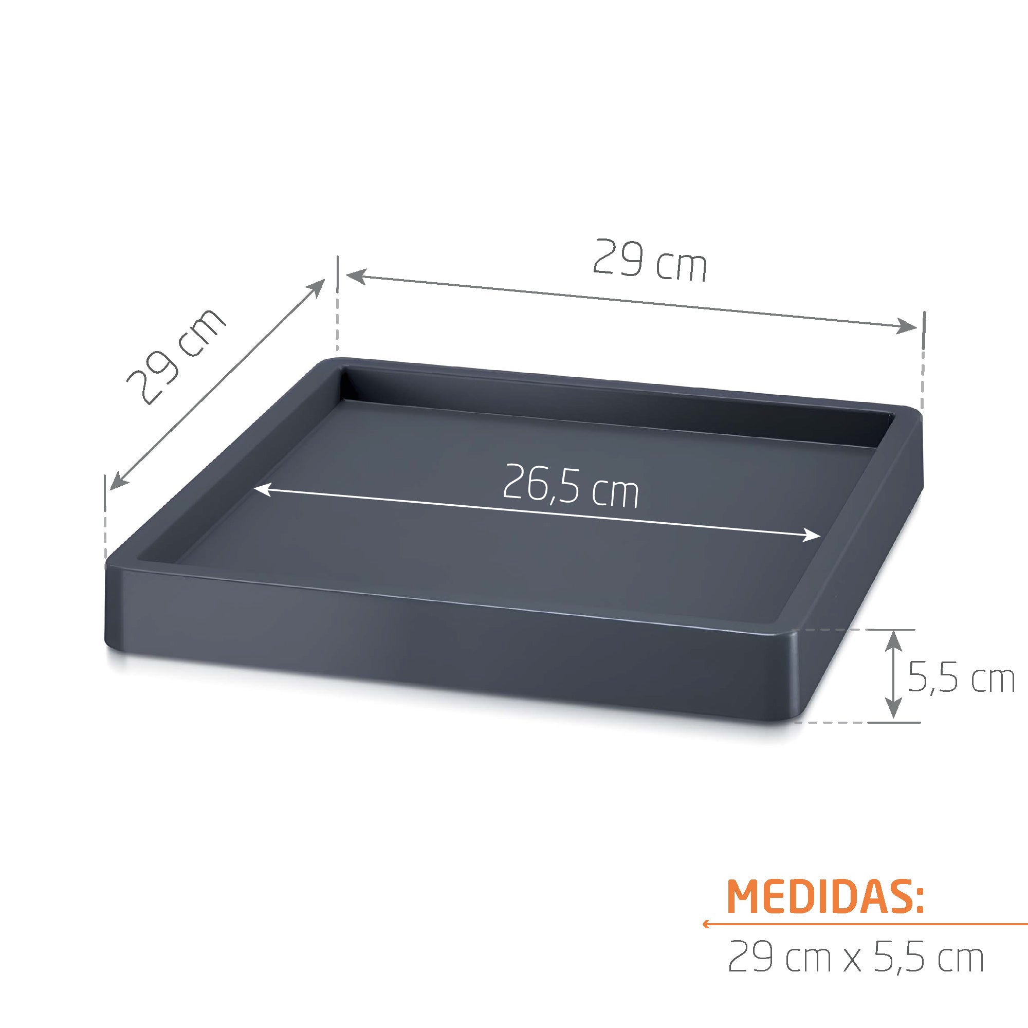 Base Cuadrada con Borde 29 cm