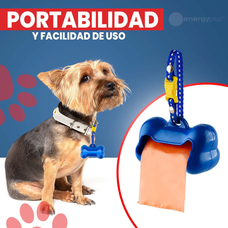 Eco Porta Bolsas para Perro en Goma Termoplástica Atoxica Azul
