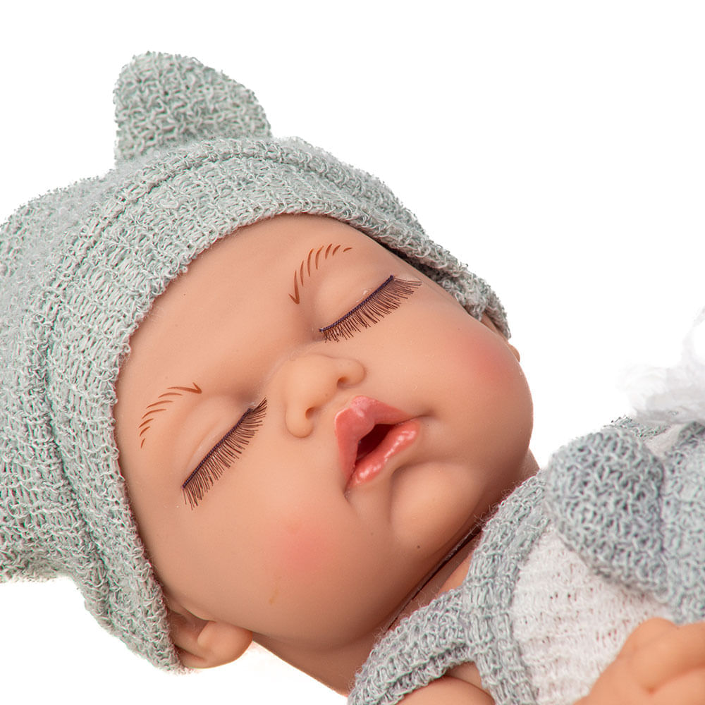 Bebe Real De 25 Cm Ropa Tejida Y Manta