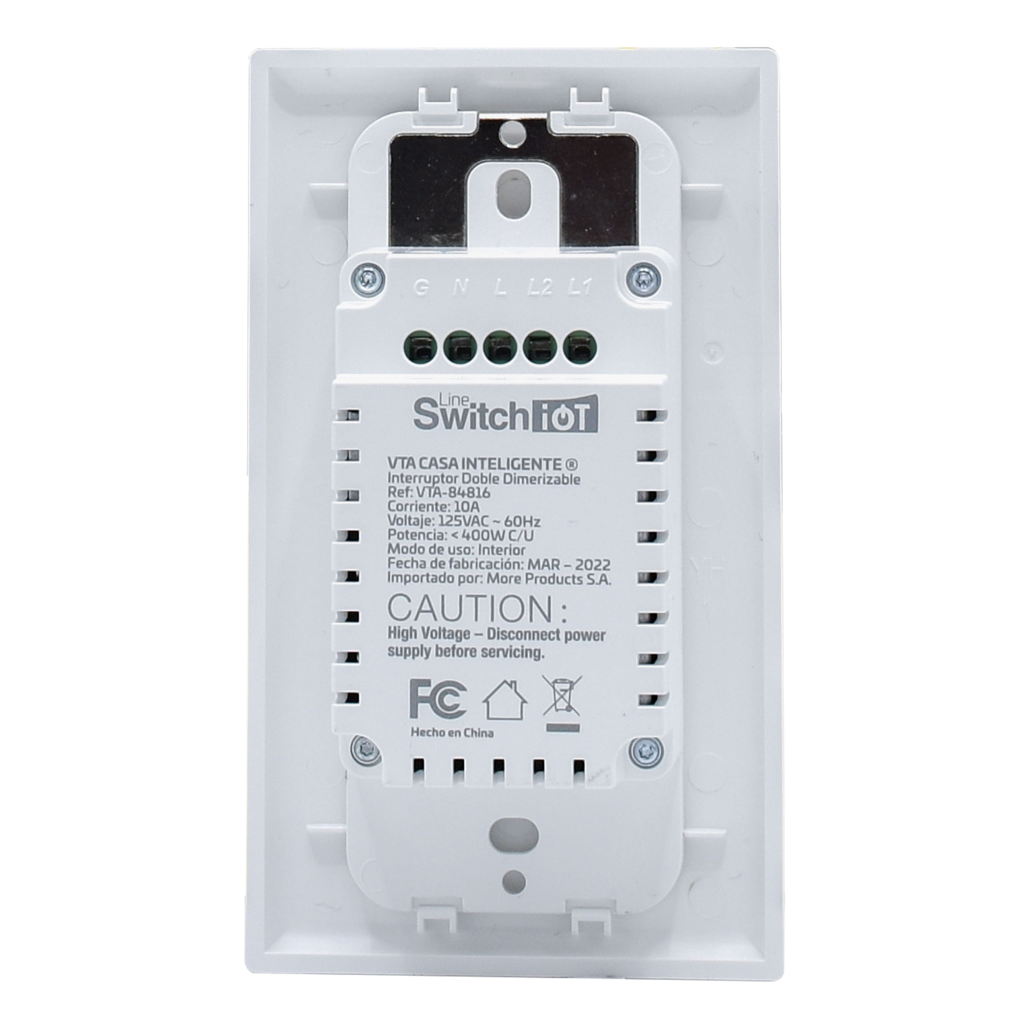 Interruptor pulsador doble dimerizable Switch IOT VTA Smart Home