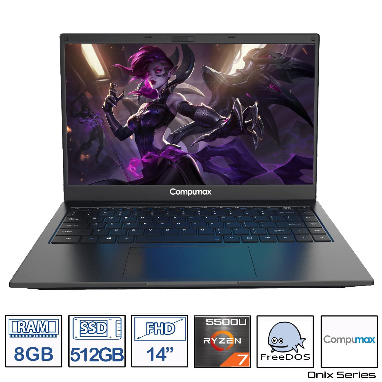 Computador Portátil Compumax 14" Pulgadas FHD Onix Series - AMD Ryzen 7 ...