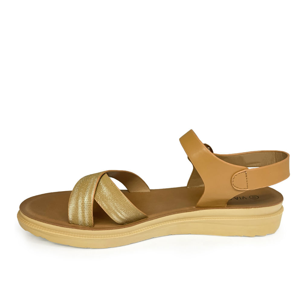 SANDALIAS MUJER MARCA VIA SPRING COLOR CAMEL