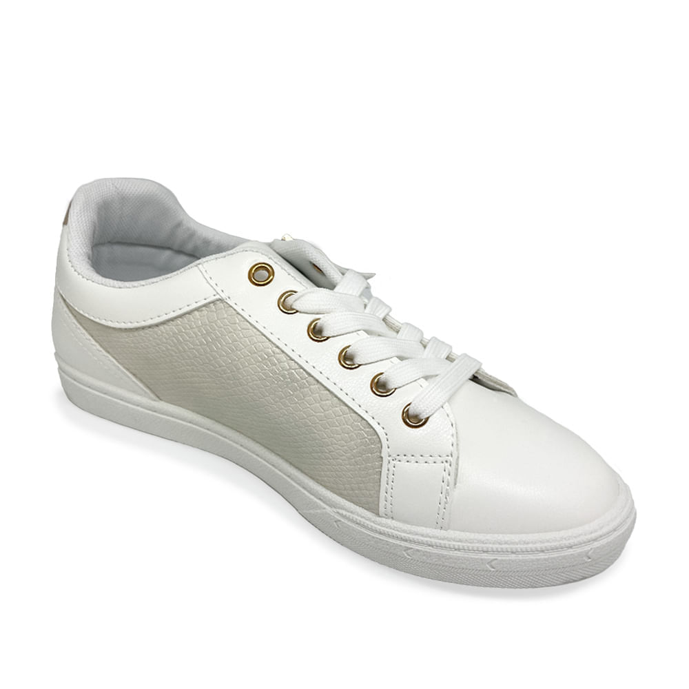TENIS CASUAL MUJER MARCA VIA SPRING COLOR BLANCO