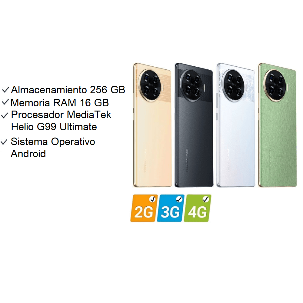 Celular Tecno Spark 20 Pro Plus 256GB 16GB Lunar Frost - Blanco