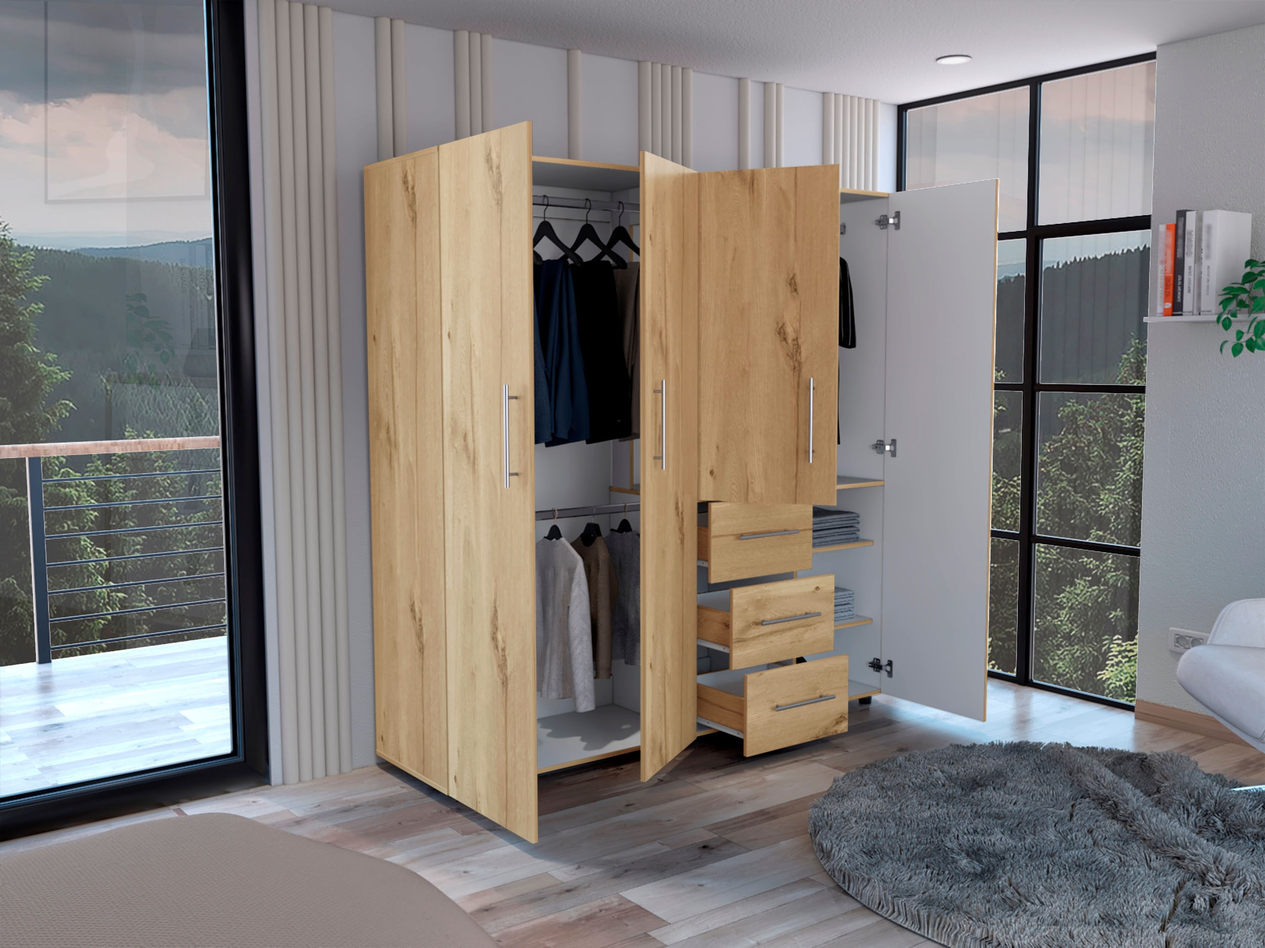Closet Harlem ECO 184 X 181 X 50 RTA Duna + Blanco
