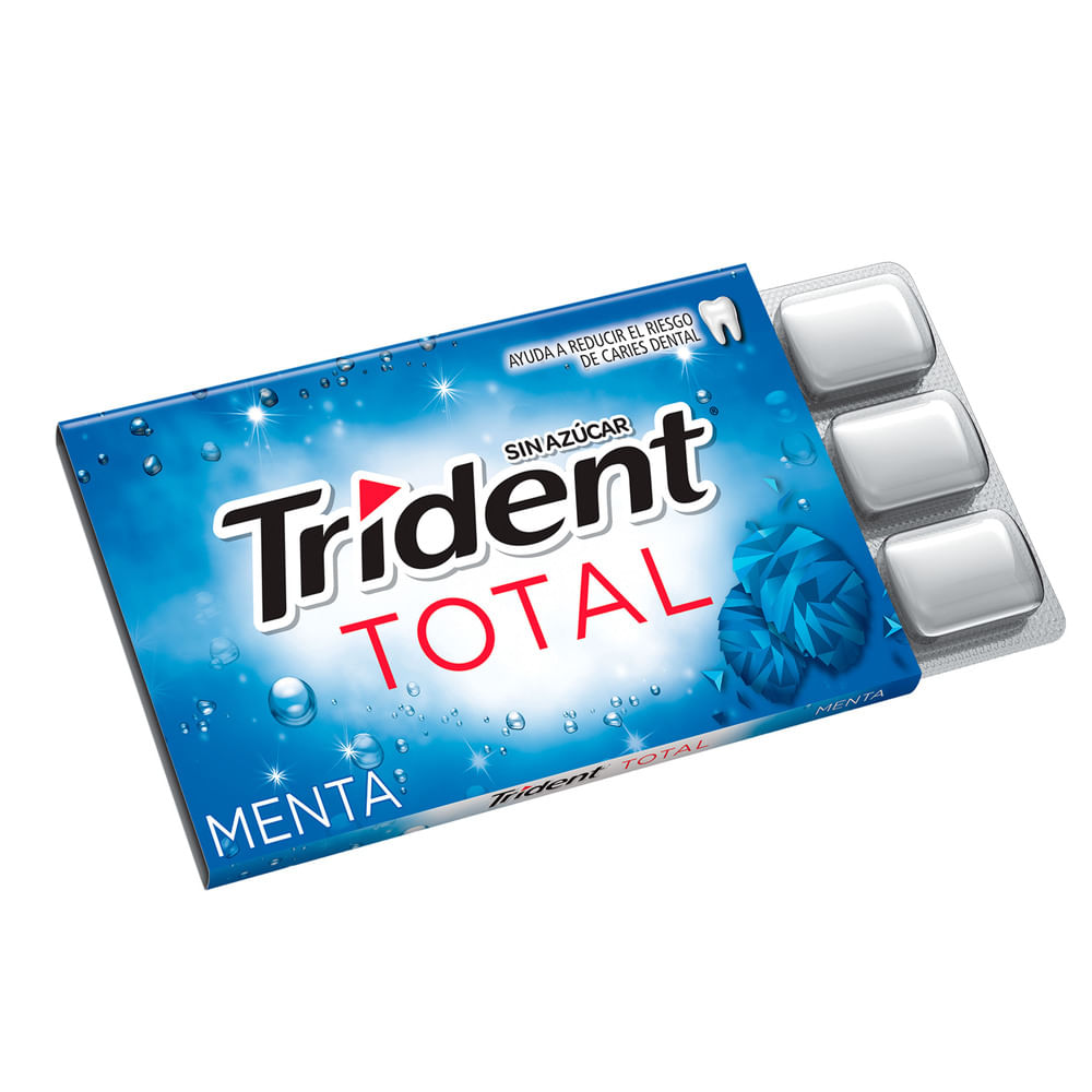 CHICLES TRIDENT TOTAL MENTA SIN AZUCAR