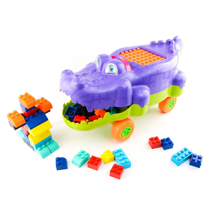 Cocodrilo Montable con Bloques Creativos: Juego y Desarrollo Morado