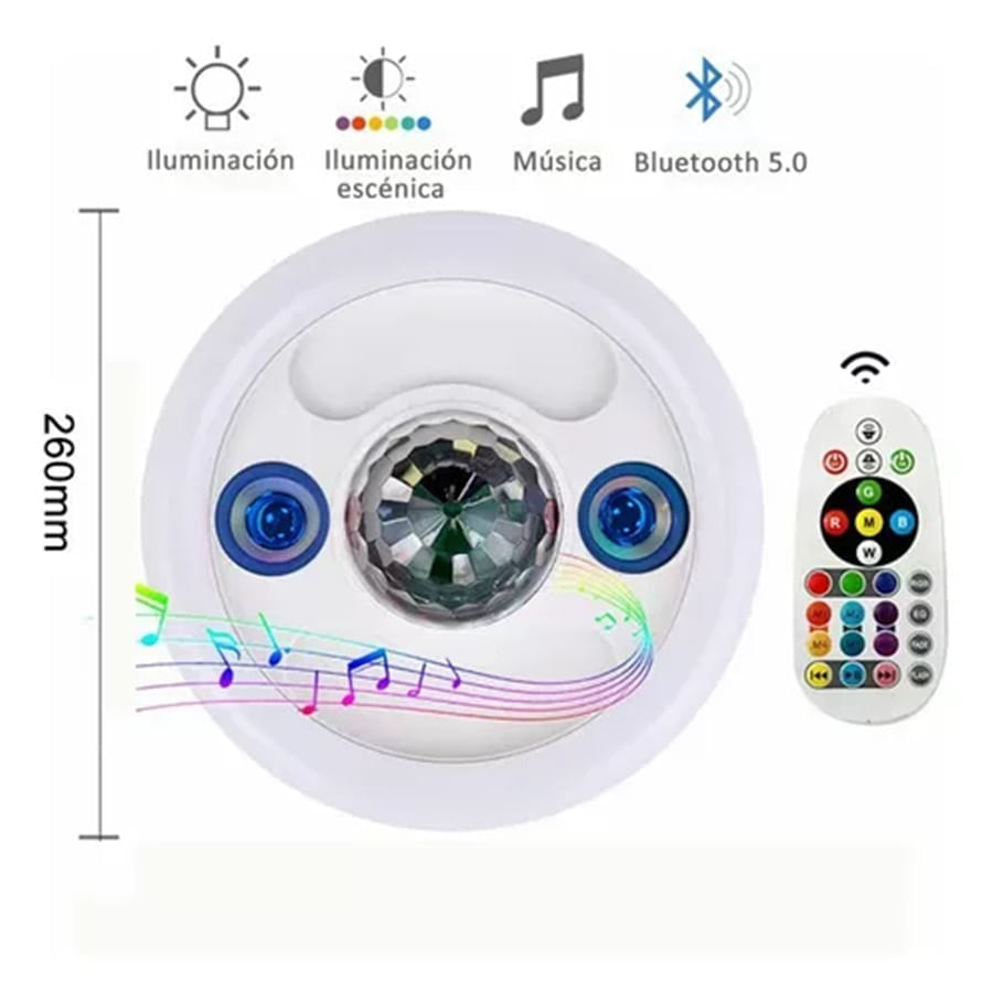 Lámpara Techo Led Rgb 36w Con Parlante Bluetooth