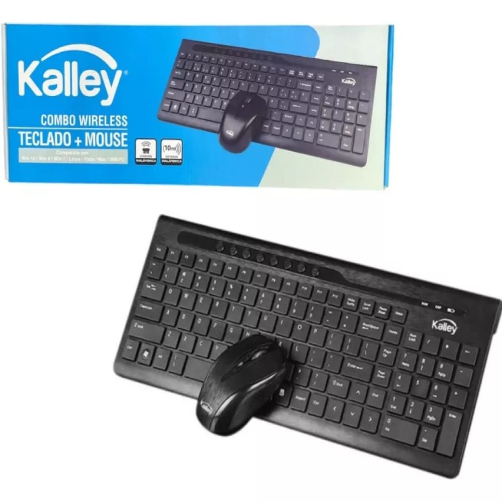 Combo Teclado y Mouse Kalley K-GCTECMAW Inalambrico Negro