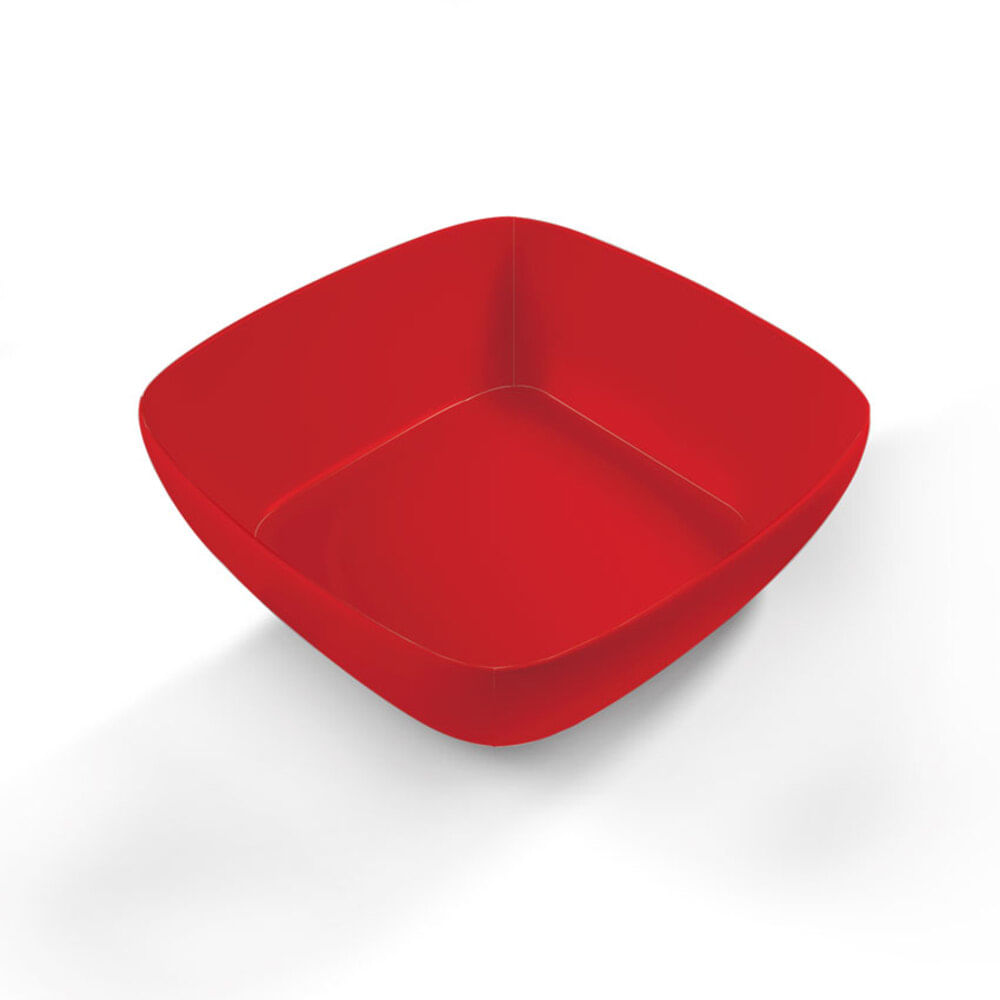 PLATO CUADRADO HONDO ROJO 15* 15* 6 cm